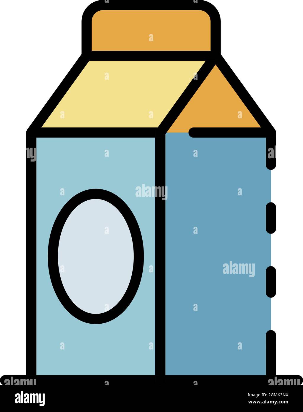 Milk package icon. Outline milk package vector icon color flat isolated ...