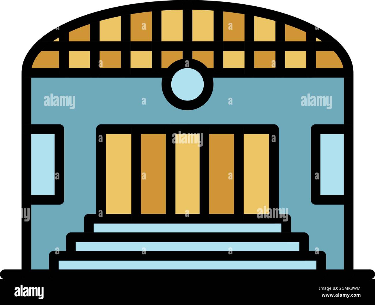 Train station icon. Outline train station vector icon color flat ...