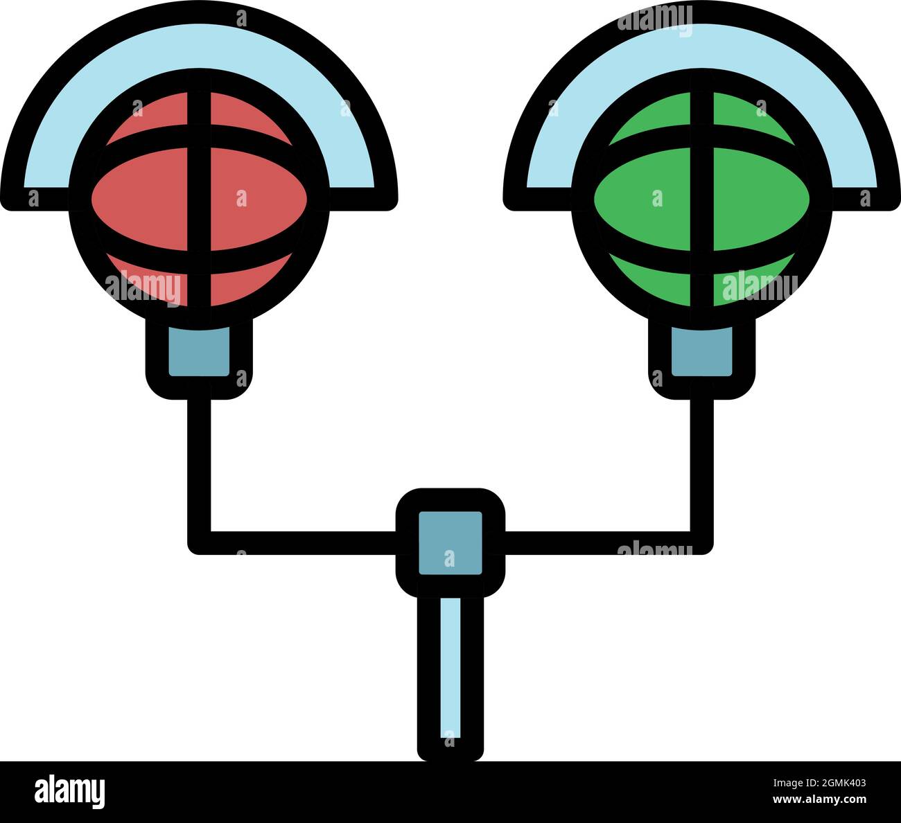 Railway traffic lights icon. Outline railway traffic lights vector icon ...