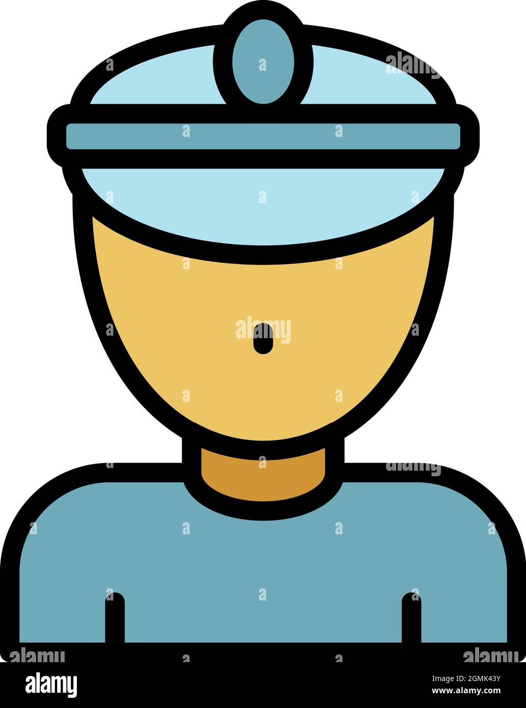 Railway conductor icon. Outline railway conductor vector icon color ...
