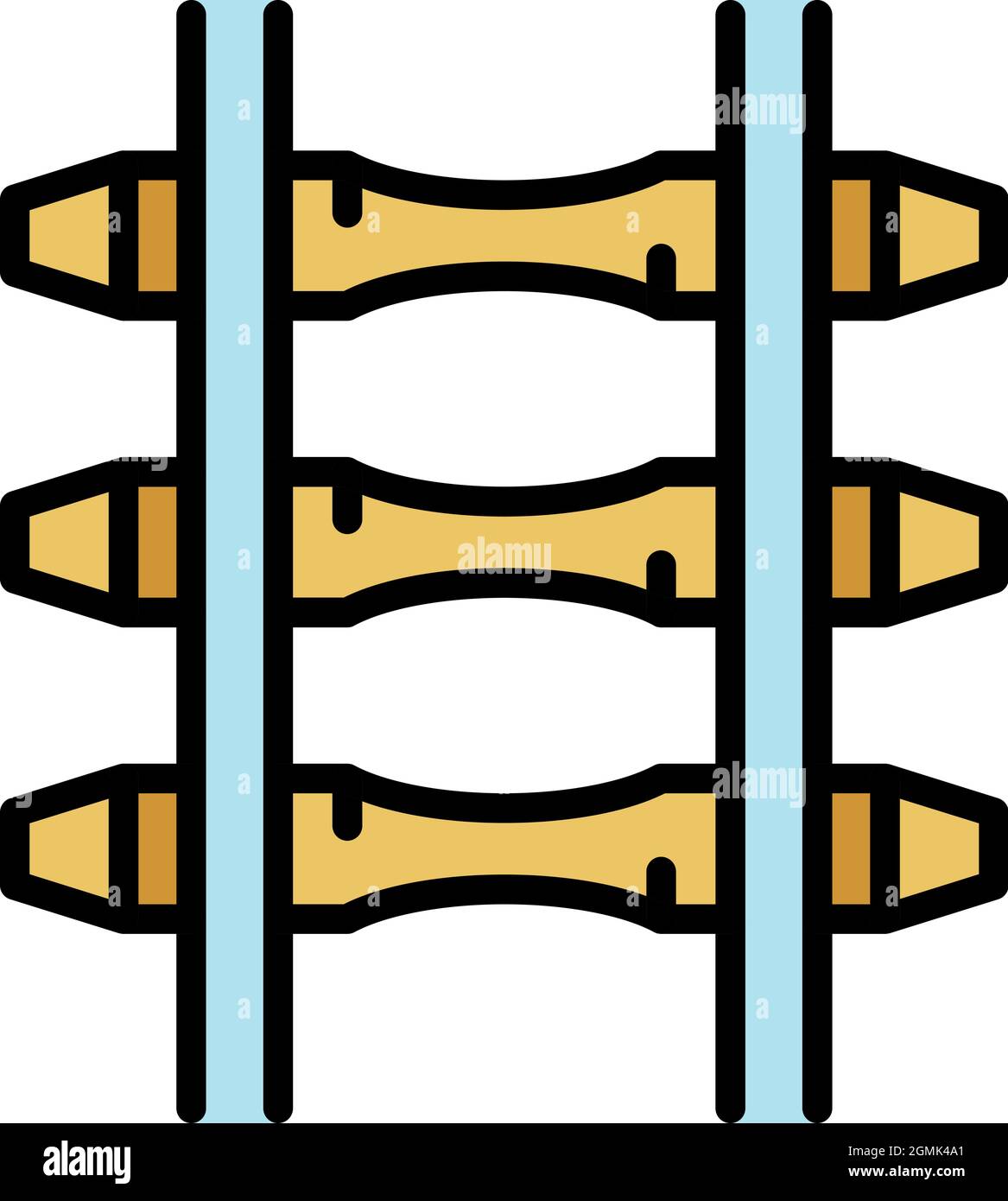 Railway icon. Outline railway vector icon color flat isolated Stock ...