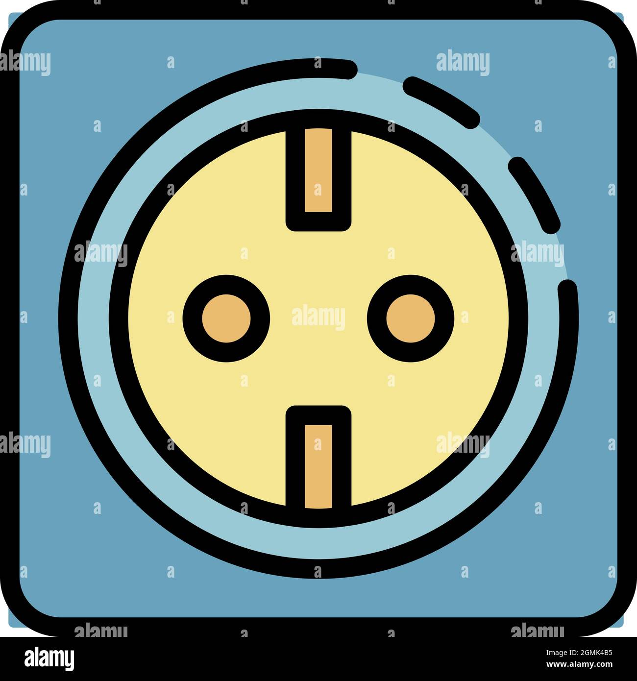 Smart socket icon. Outline smart socket vector icon color flat isolated ...