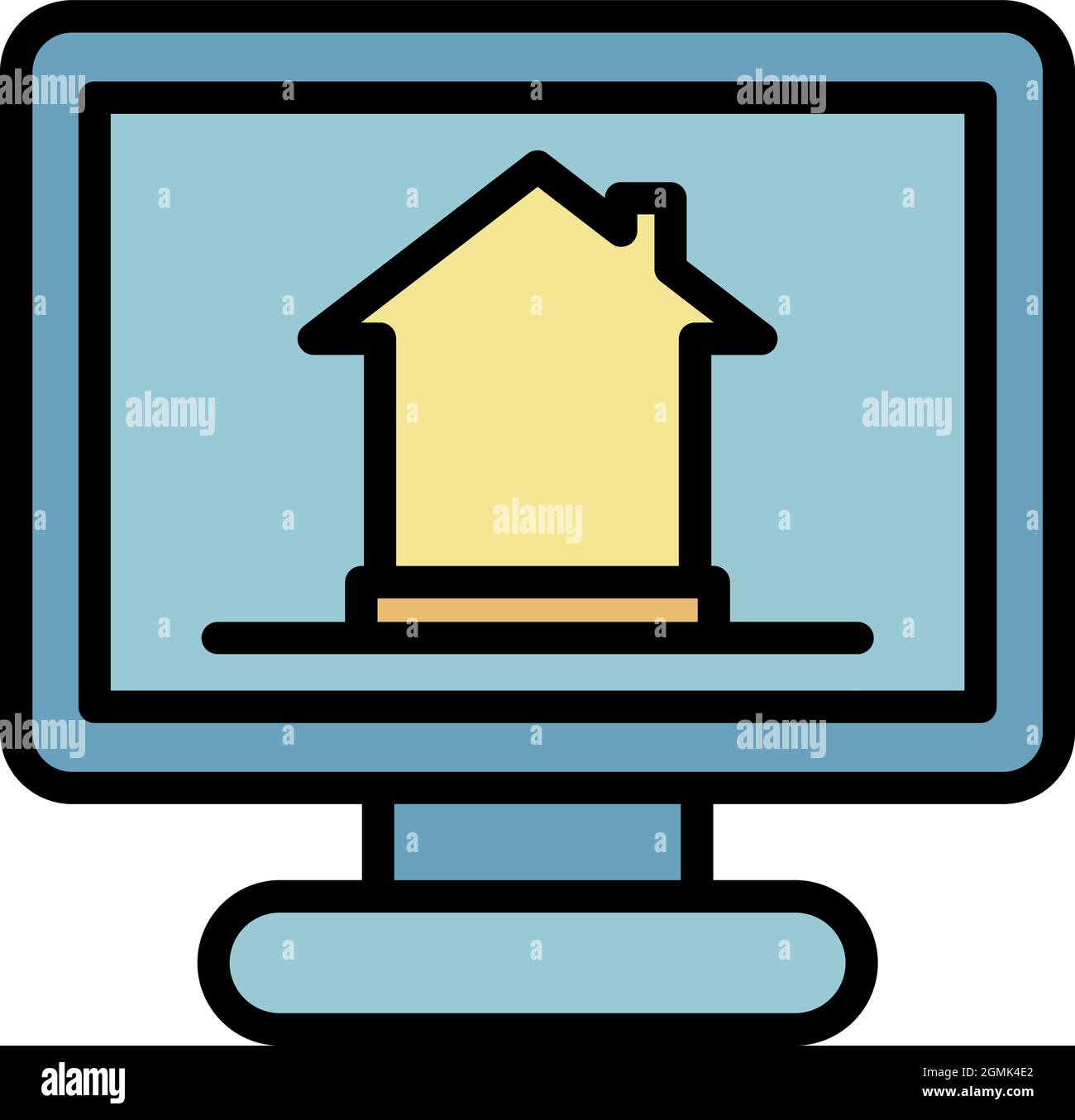 Smart home monitoring icon. Outline smart home monitoring vector icon ...