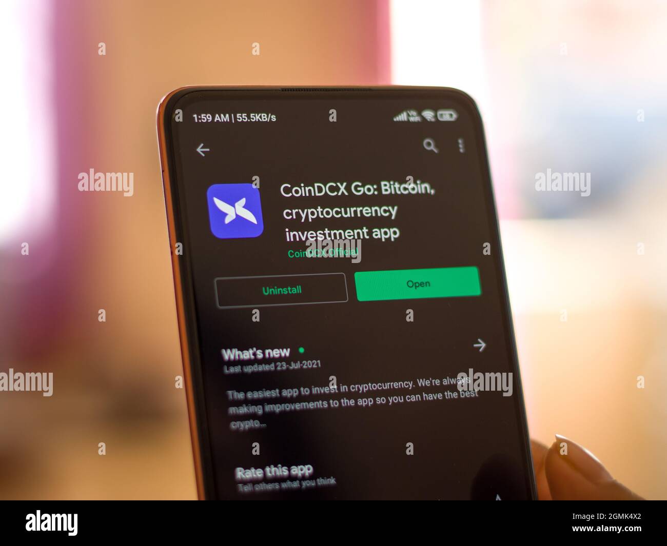 West Bangal, India - August 21, 2021 : CoinDCX logo on phone screen ...