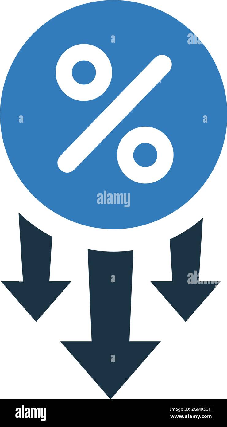 Interest, rate, down icon. Well organized simple vector illustration ...