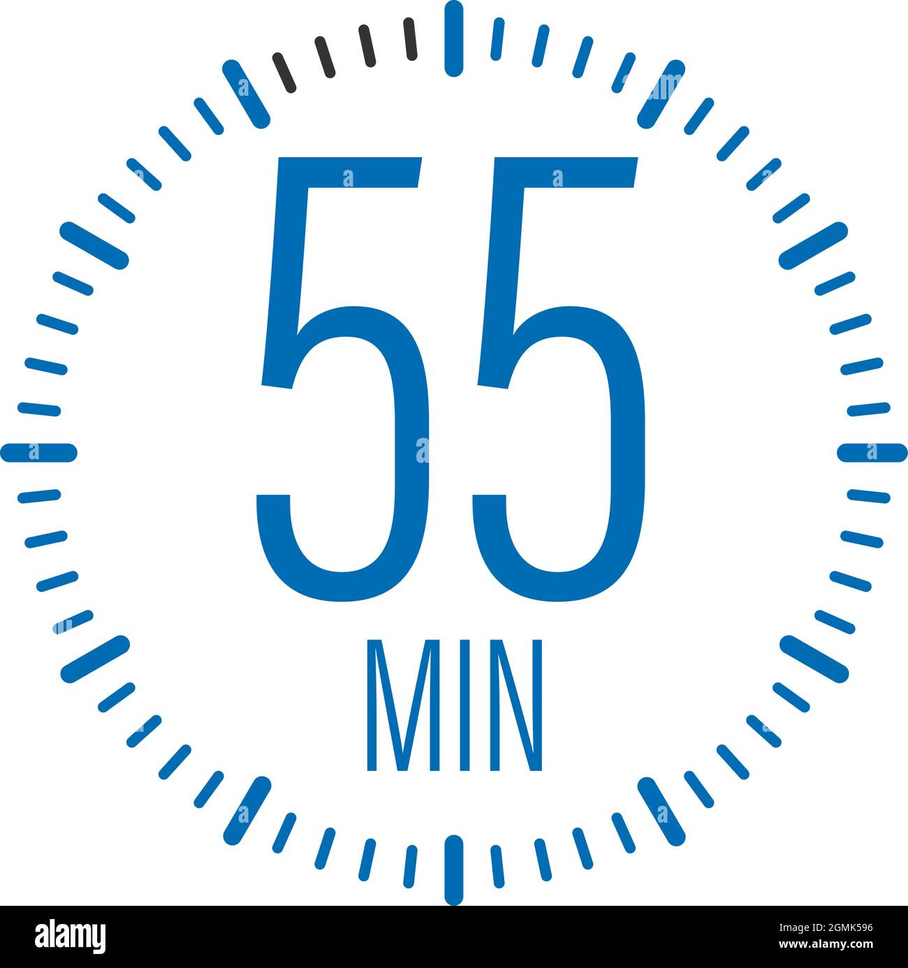 The 55 Minutes Stopwatch Vector Icon Stopwatch Icon In Flat Style
