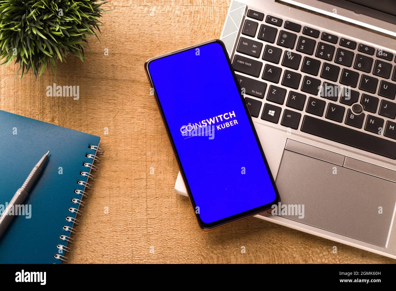 West Bangal, India - August 21, 2021 : CoinSwitch Kuber logo on phone ...