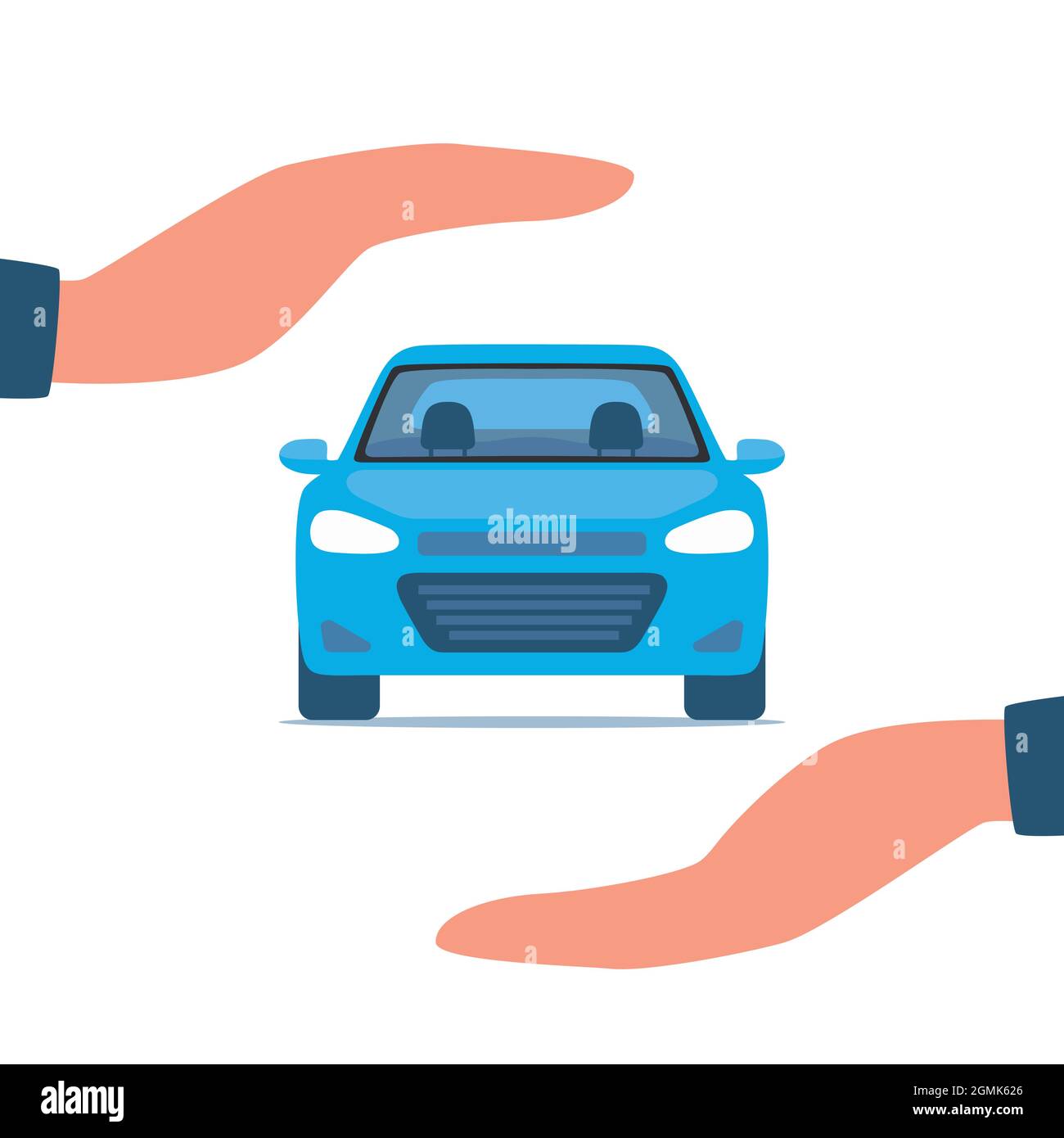 Hands male insurance agent protects car, concept. Protection safety car ...