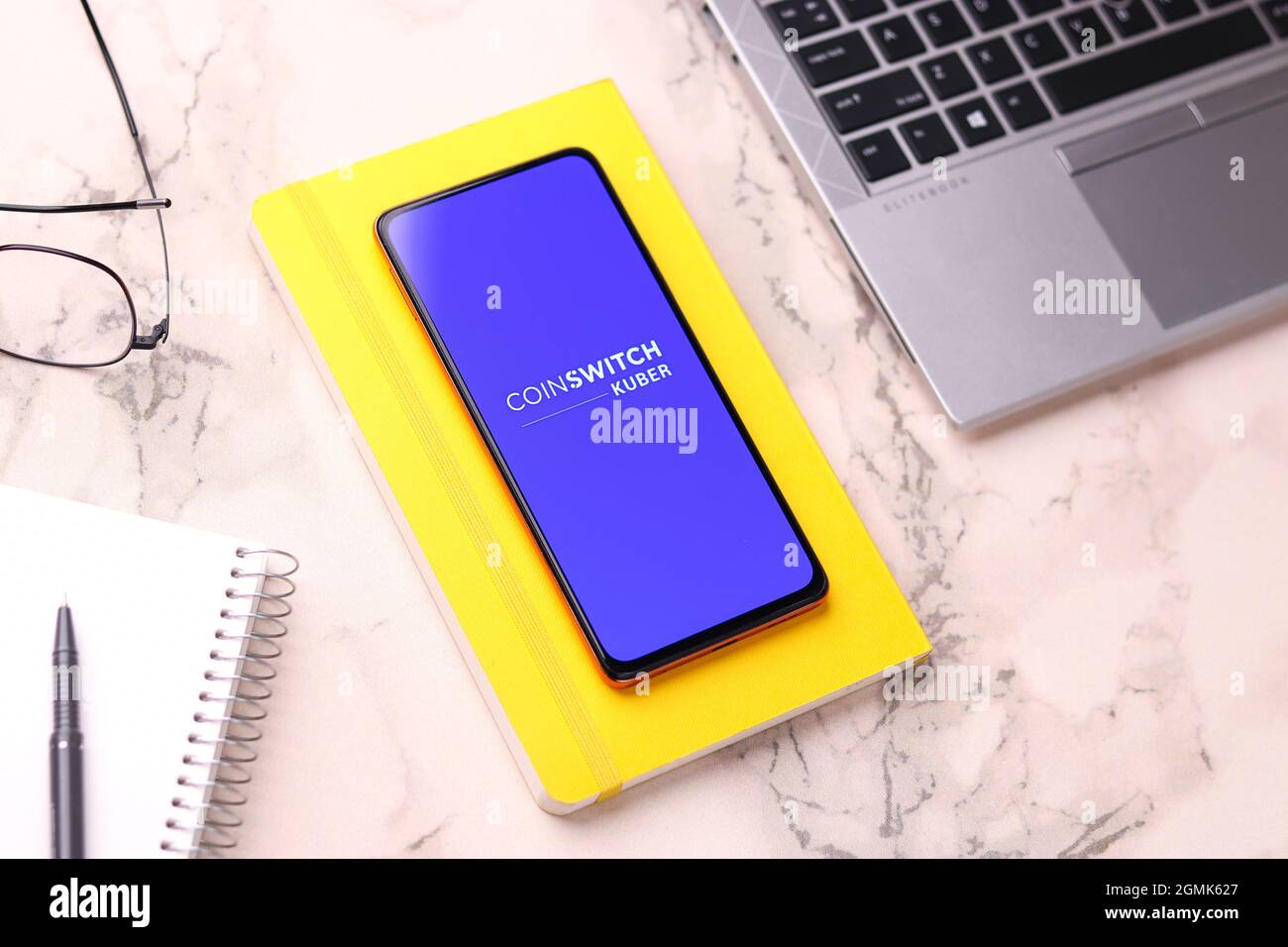 West Bangal, India - August 21, 2021 : CoinSwitch Kuber logo on phone ...