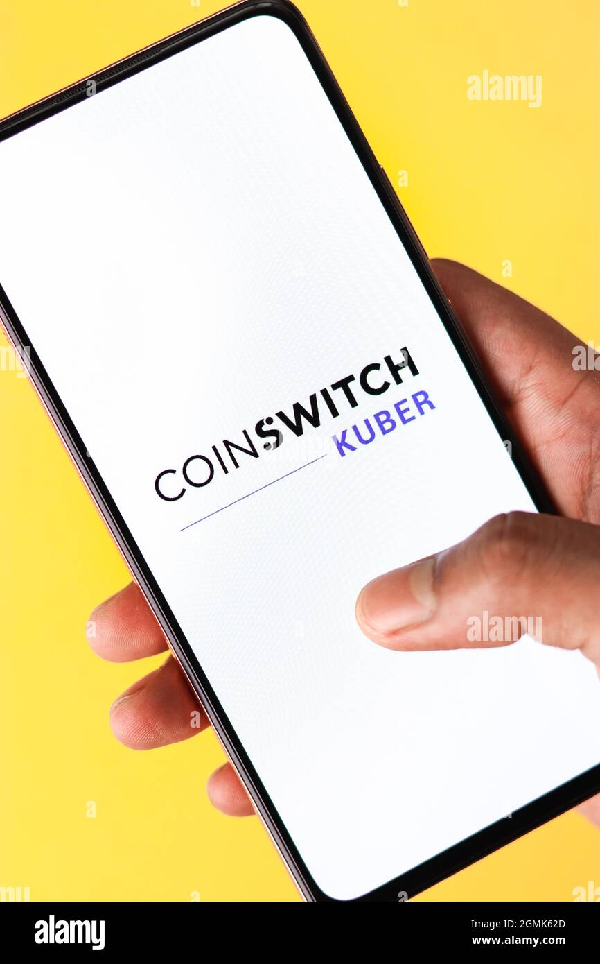 West Bangal, India - August 21, 2021 : CoinSwitch Kuber logo on phone ...