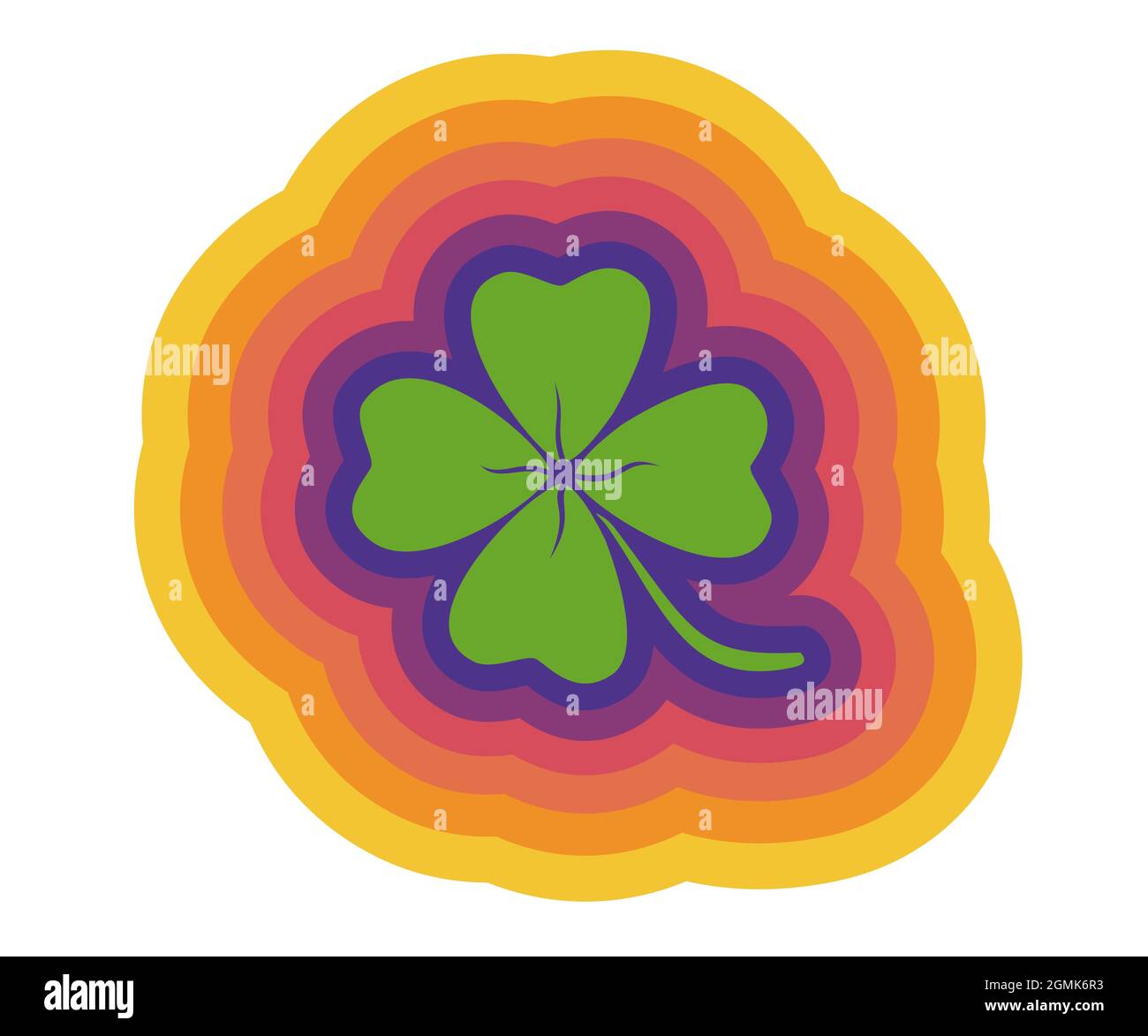 Vector vintage poster with lucky clover. Vector illustration of a lucky ...