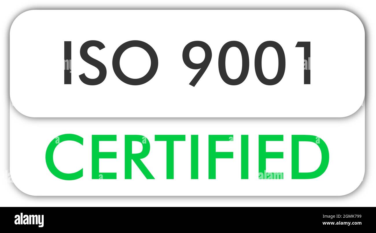 ISO 9001 Certified badge, icon. Certification stamp. Flat design vector. Vector illustration ...