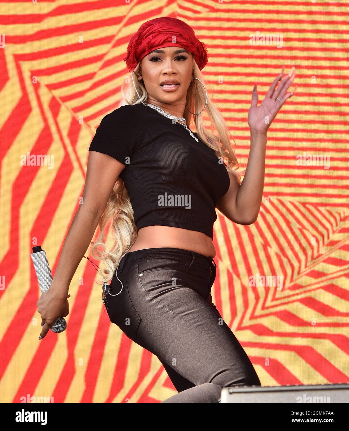Saweetie performs on the Daytime Stage at the 2021 iHeartRadio Music ...