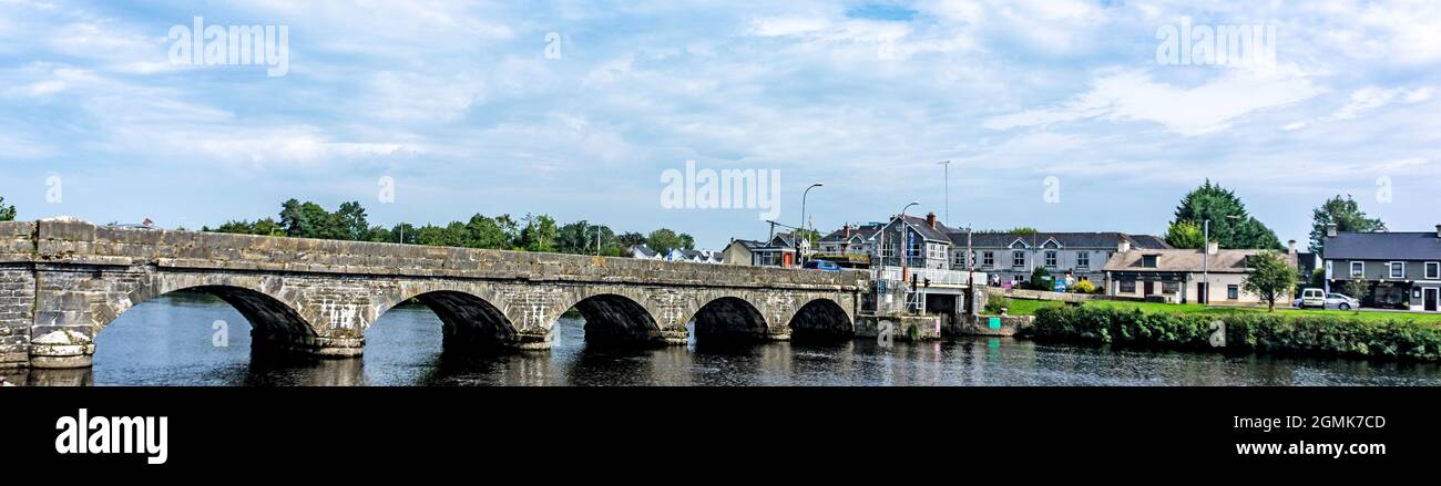 The five arched bridge over the River Shannon in Rooskey, County ...