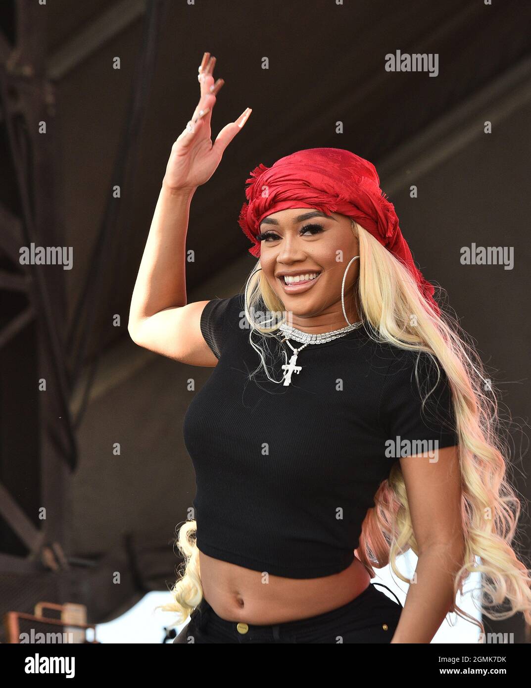 Saweetie performs on the Daytime Stage at the 2021 iHeartRadio Music ...