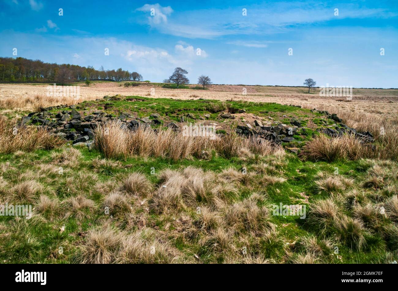 Drystone rifle butts on an old firing range from the Boer War era on ...