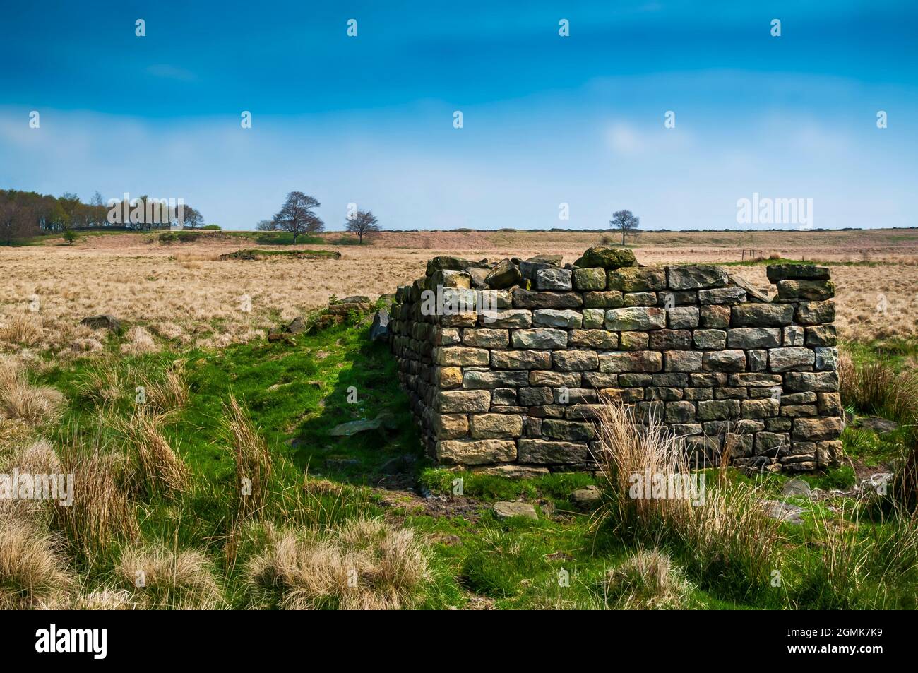 Drystone rifle butts on an old firing range from the Boer War era on ...