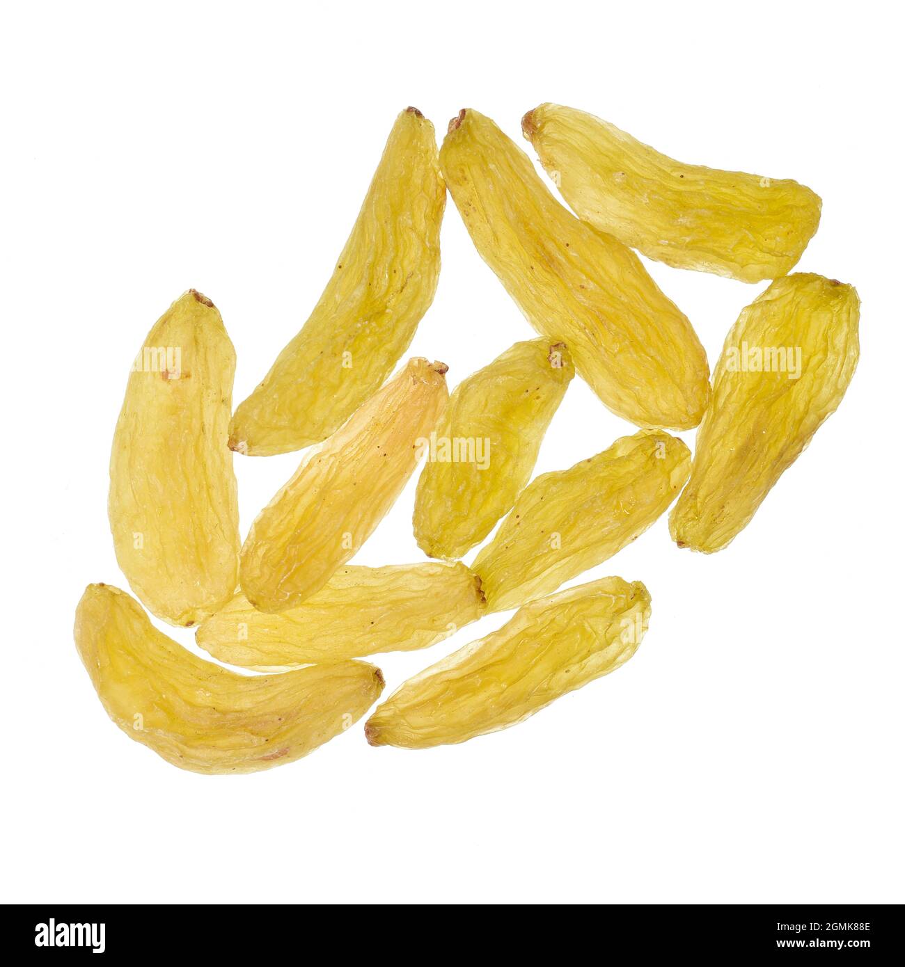 Top View of Yellow Raisin Isolated on White Background with Clipping ...