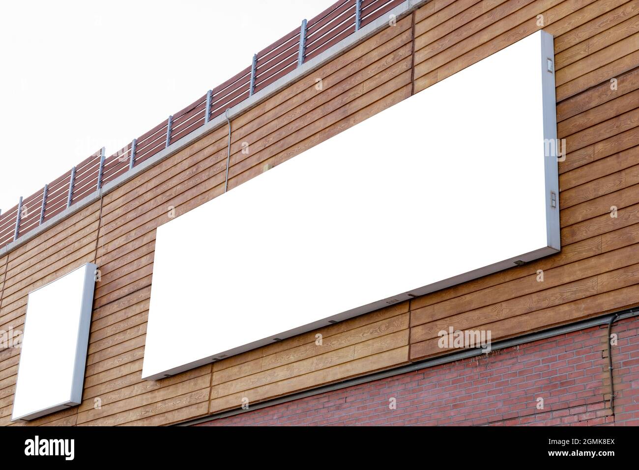 Large wide billboard mockup on building wall for marketing campaign ...
