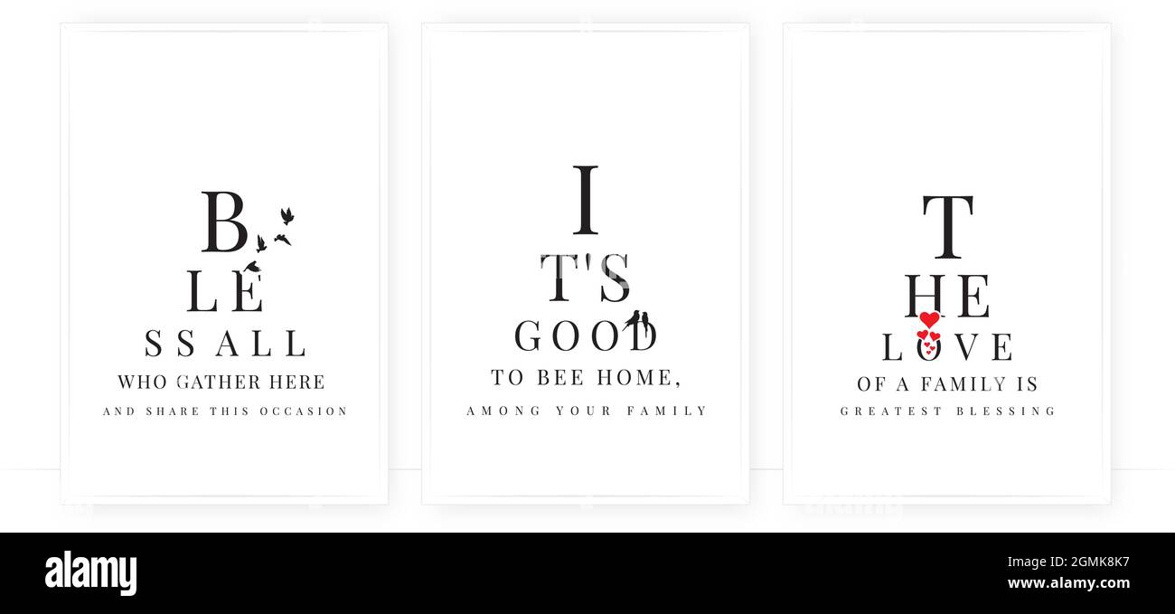 Scandinavian minimalist wording poster design in three pieces. Nordic ...