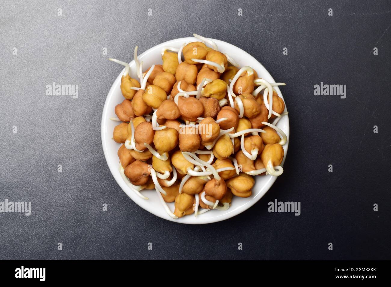 Top View of Sprouted Chickpeas in Bowl, Healthy Sprouted Chana Stock ...