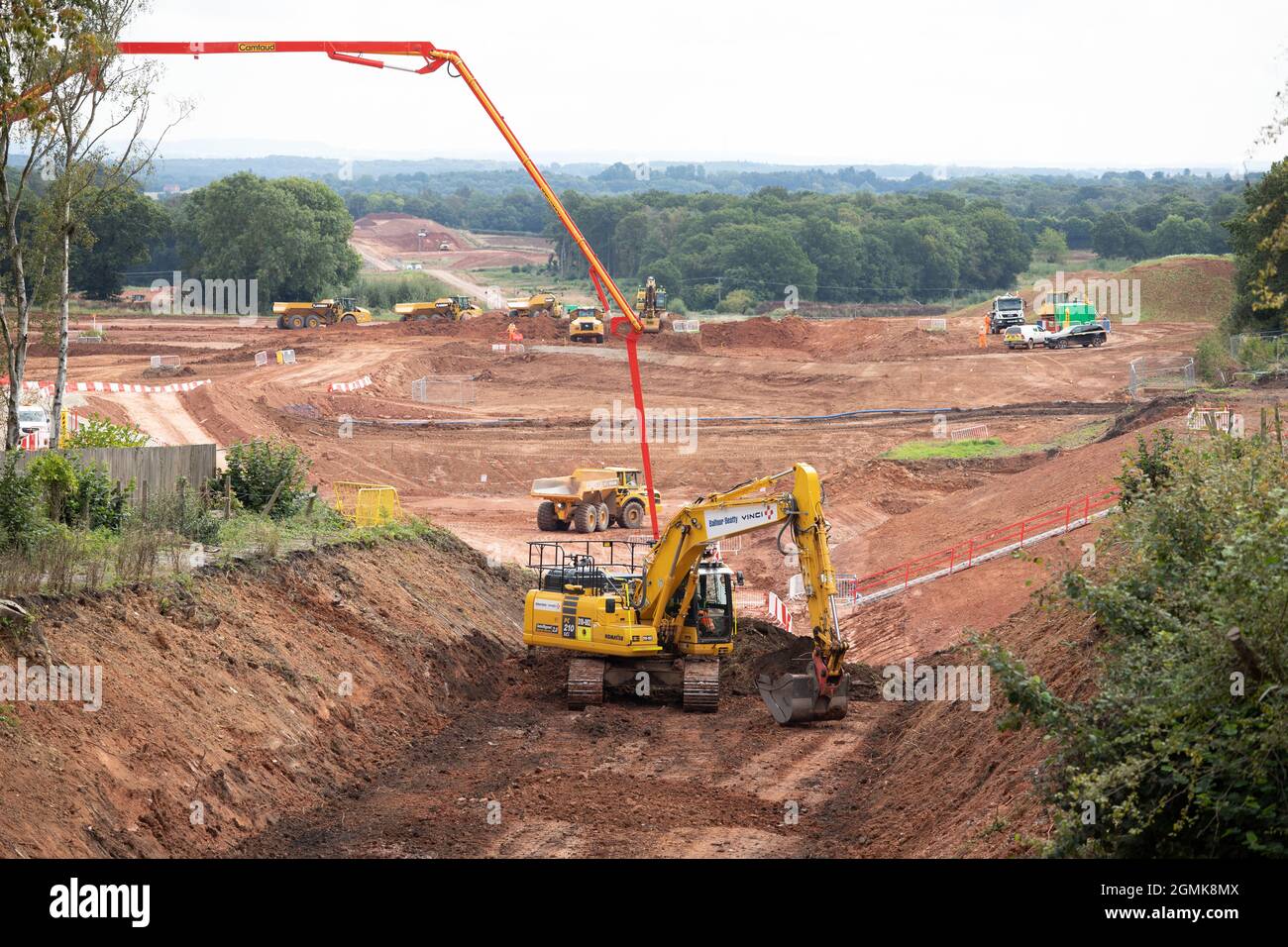 Construction work starting on the HS2 tunnel that will go under Burton Green and divide the ...