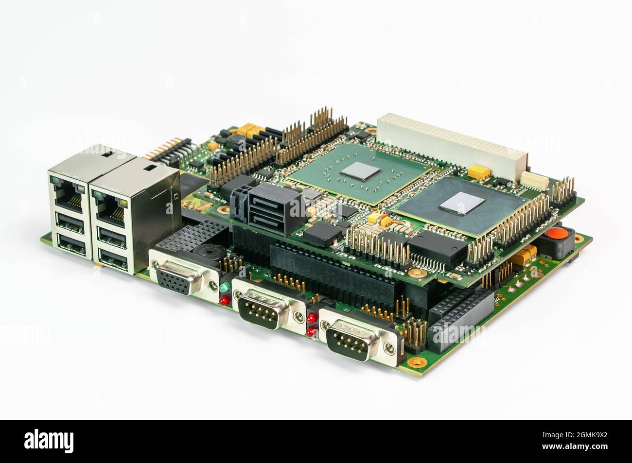 embedded rugged cpu board on white background Stock Photo - Alamy
