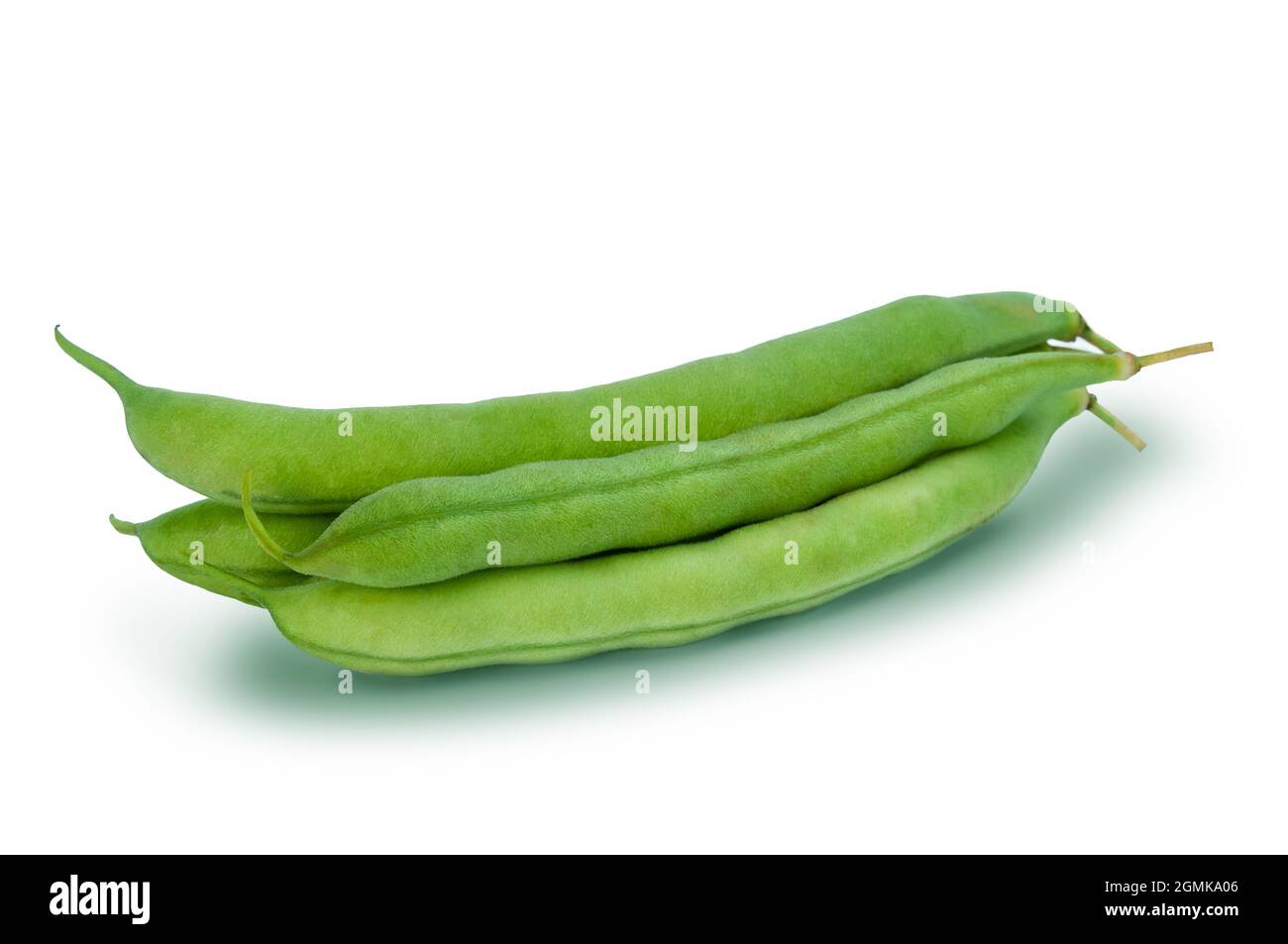fresh ripe green bean pods isolated on white background Stock Photo - Alamy