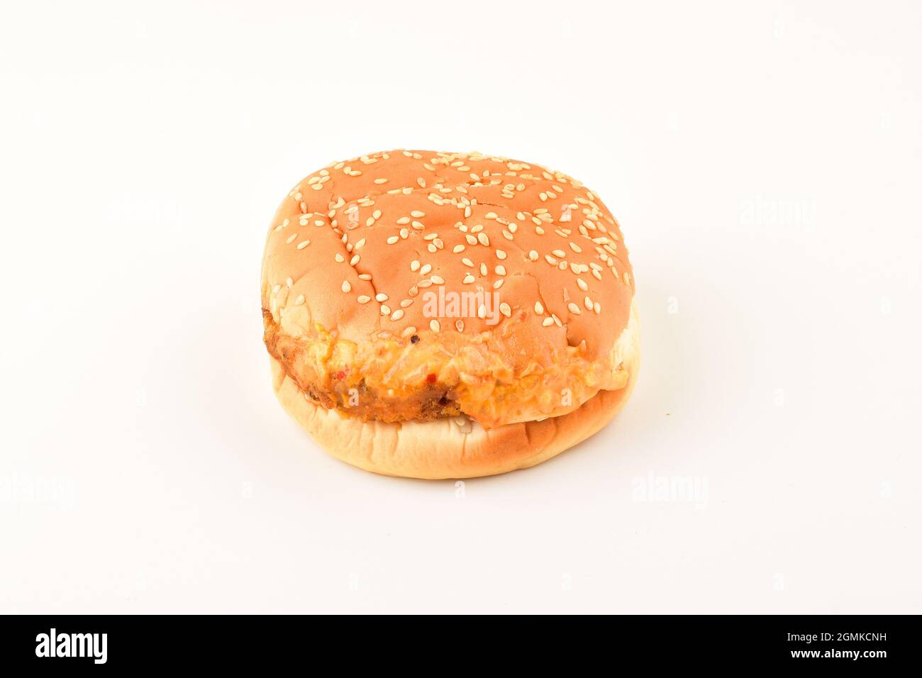 Indian burger isolated on white background, Indian fast food Stock ...