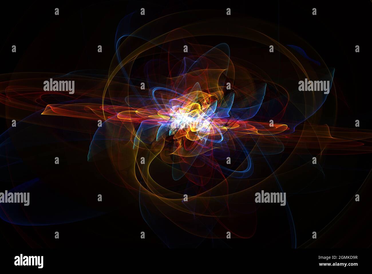Exploding supernova , forminng of nebula. Black hole in the center of ...