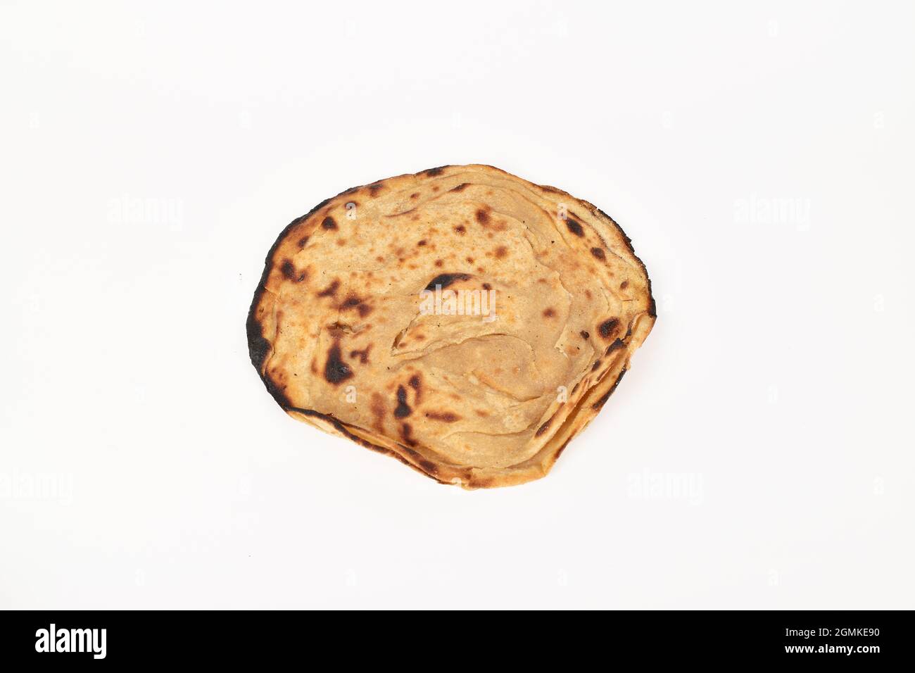 Layered Paratha Isolated on White Background with Clipping Path, Lacha ...
