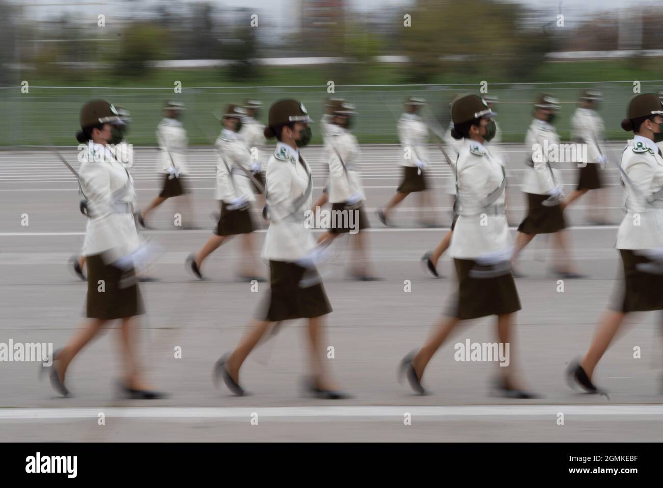 Santiago, Metropolitana, Chile. 19th Sep, 2021. Female members of ...