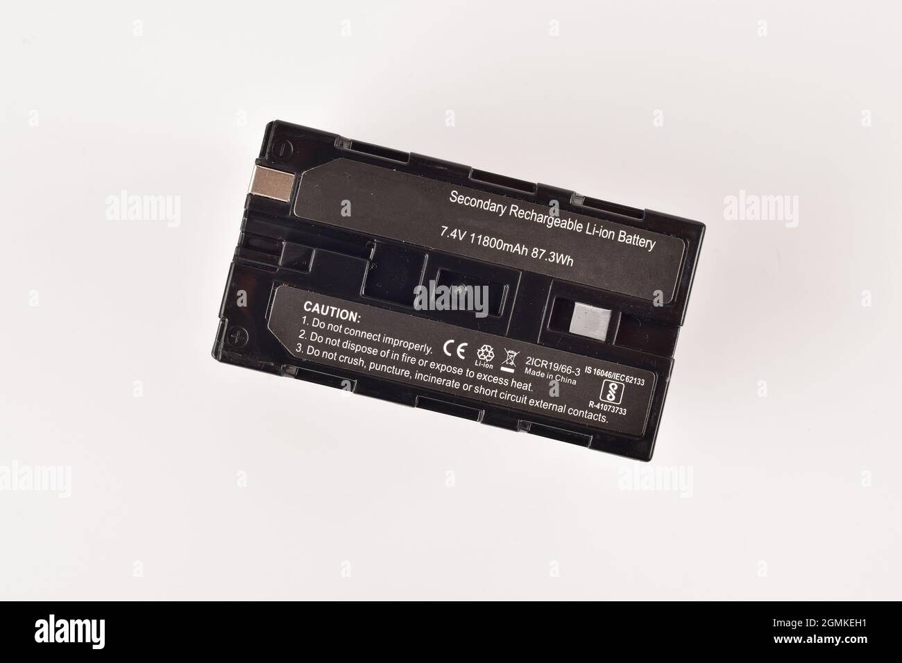 Back View of Rechargeable Battery Isolated on White Background with ...