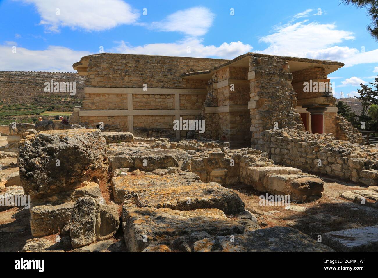 The Minoan Palace of Knossos on the Greek island of Crete is a Bronze ...