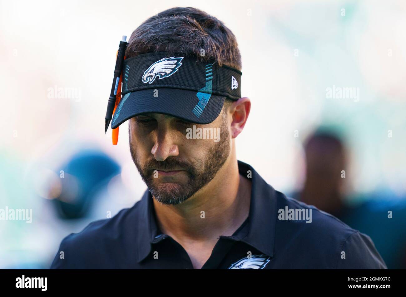 September 19, 2021: Philadelphia Eagles head coach Nick Sirianni heads ...