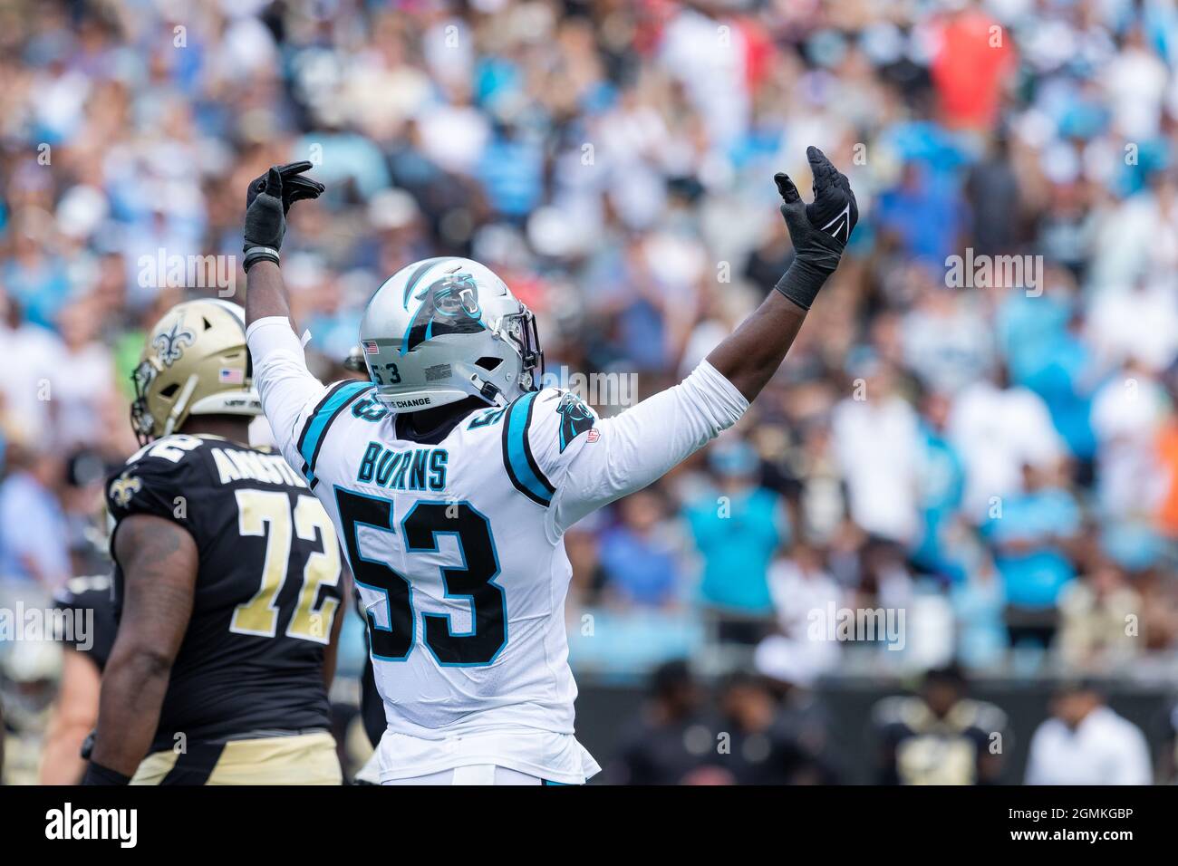 Charlotte, NC, USA. 19th Sep, 2021. Carolina Panthers defensive end ...