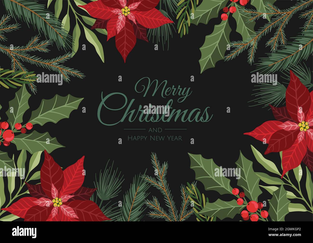 Christmas card. Great for New Year cards, banners, headers, party ...