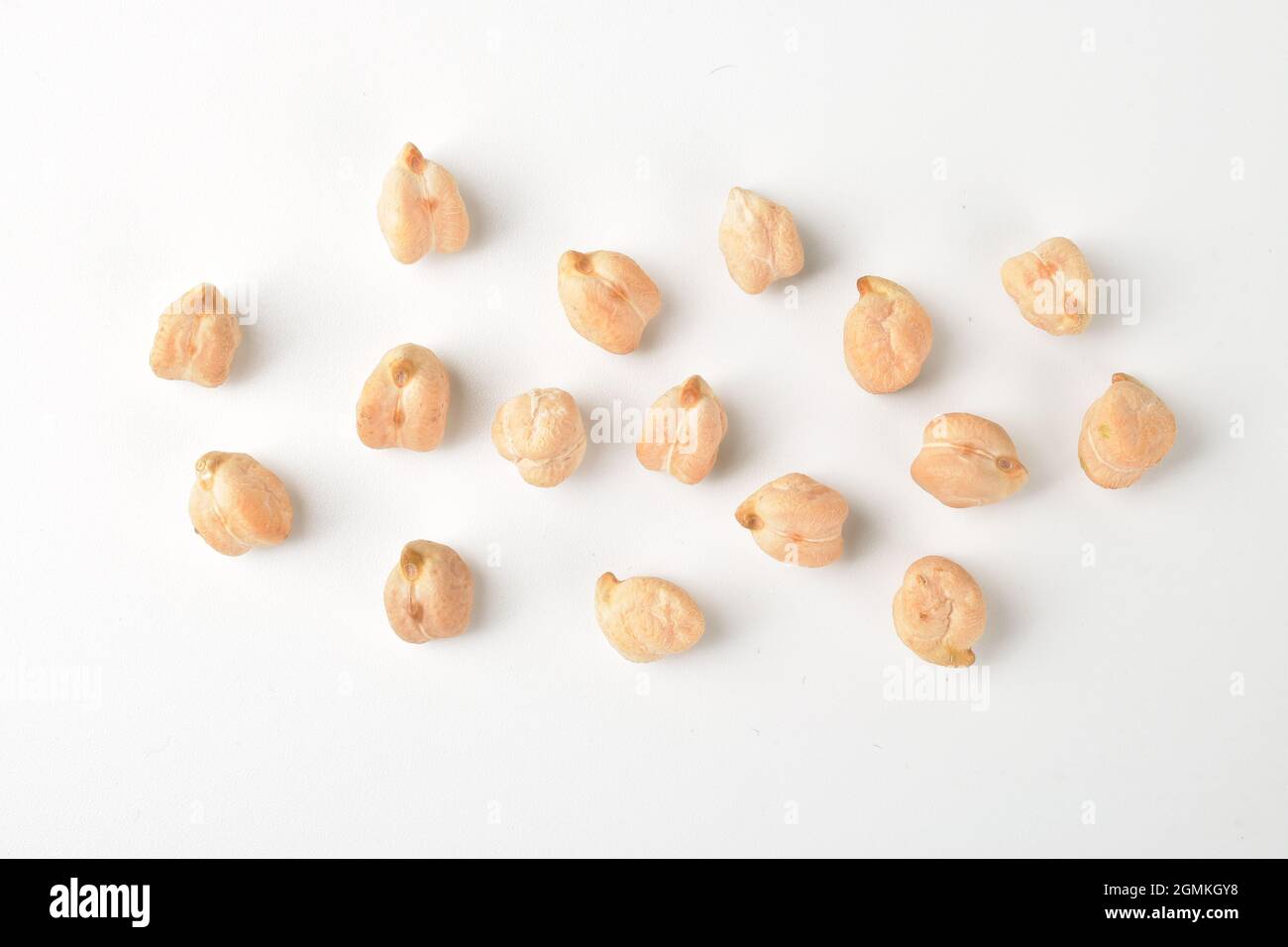 raw kabuli chole isolated on white background, uncooked chickpeas close ...