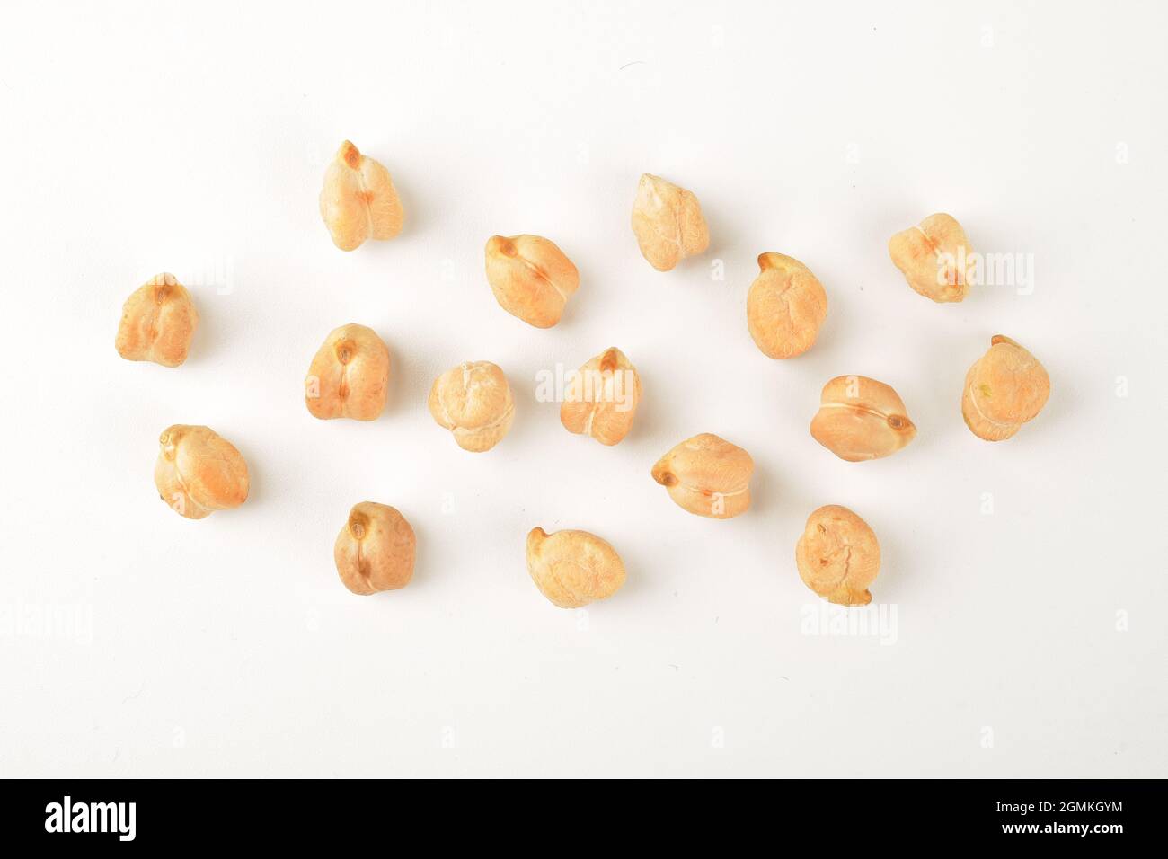 Top View of Raw Chickpeas Isolated on White Background with Clipping ...