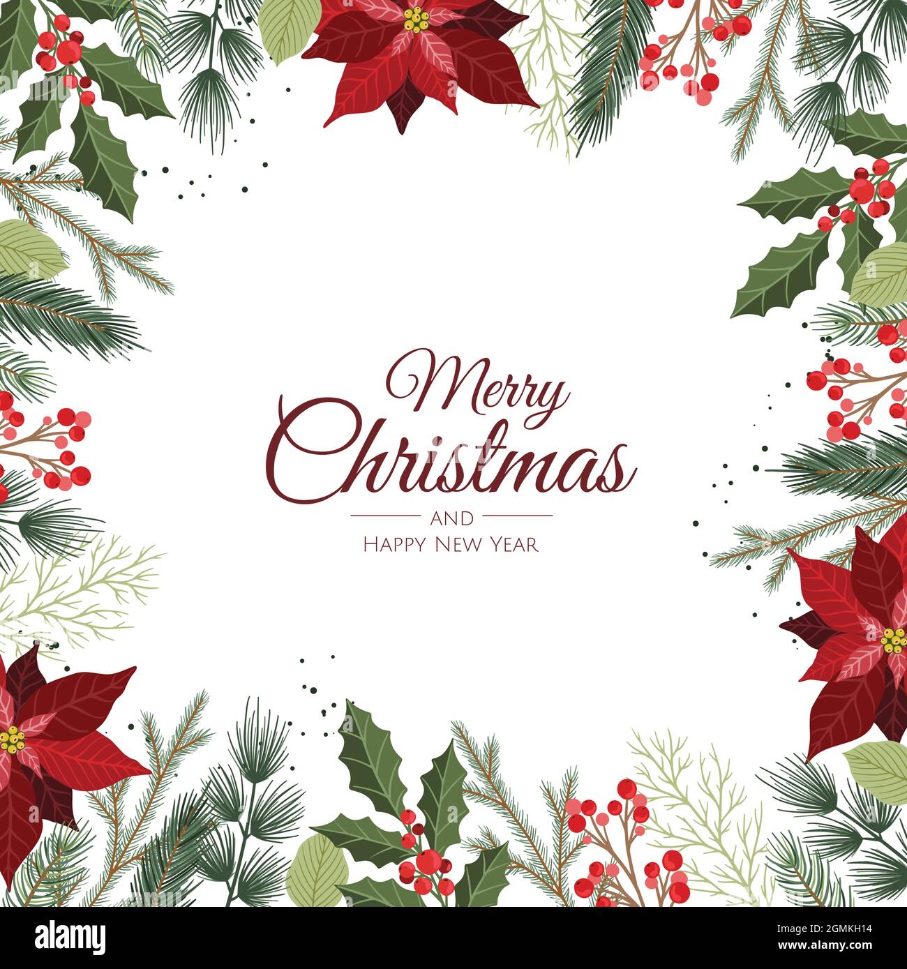 Vector composition with winter forest branches. Great for Christmas ...