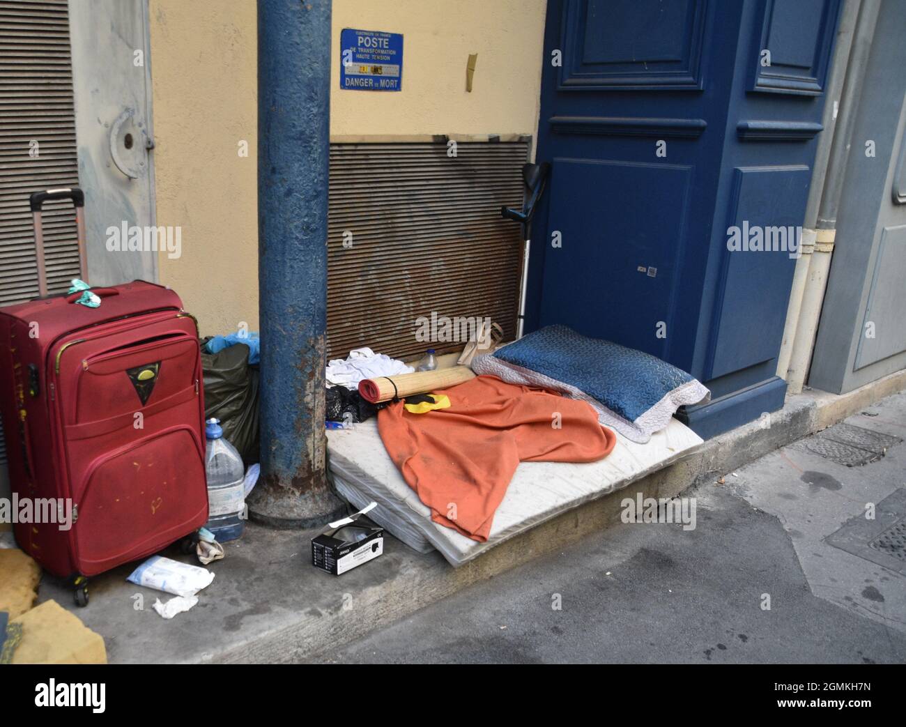 Marseille, France. 18th Sep, 2021. View of a homeless camp in Marseille ...
