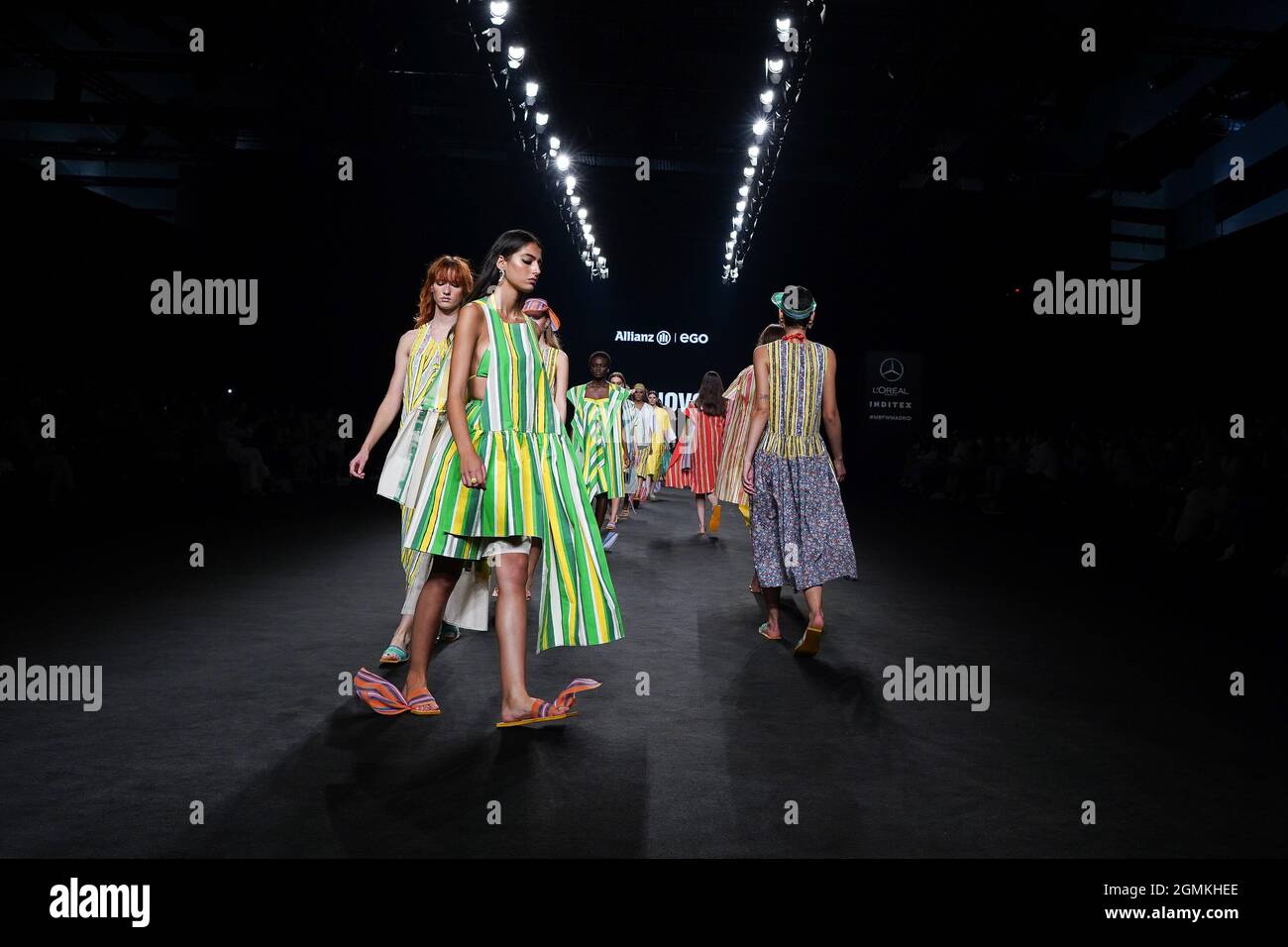Madrid, Spain. 19th Sep, 2021. Models walk the runway at the Delanovoa ...