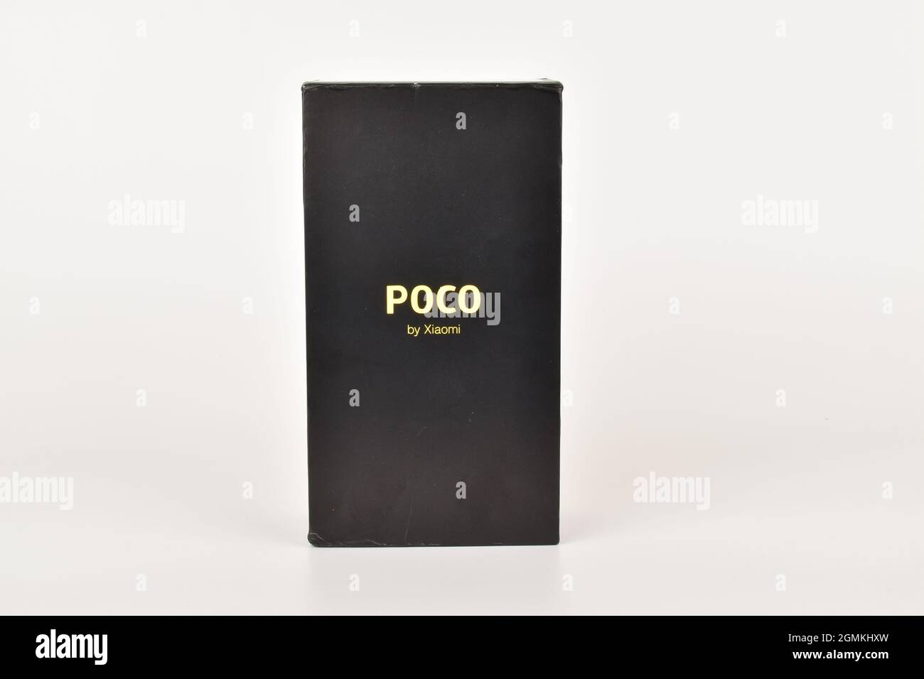 New Delhi, India - February 20, 2020: Poco smartphone box isolated on ...