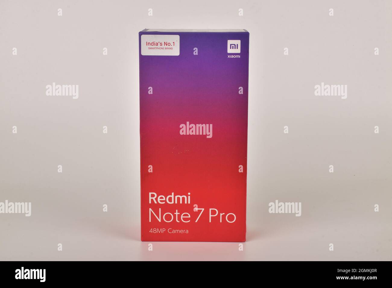 New Delhi, India - February 20, 2020: Redmi note 7 pro box isolated on ...