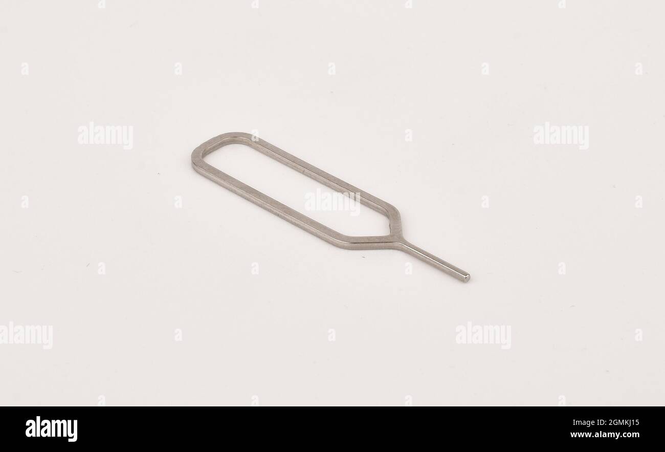 Sim Ejector pin on White Background Stock Photo - Alamy