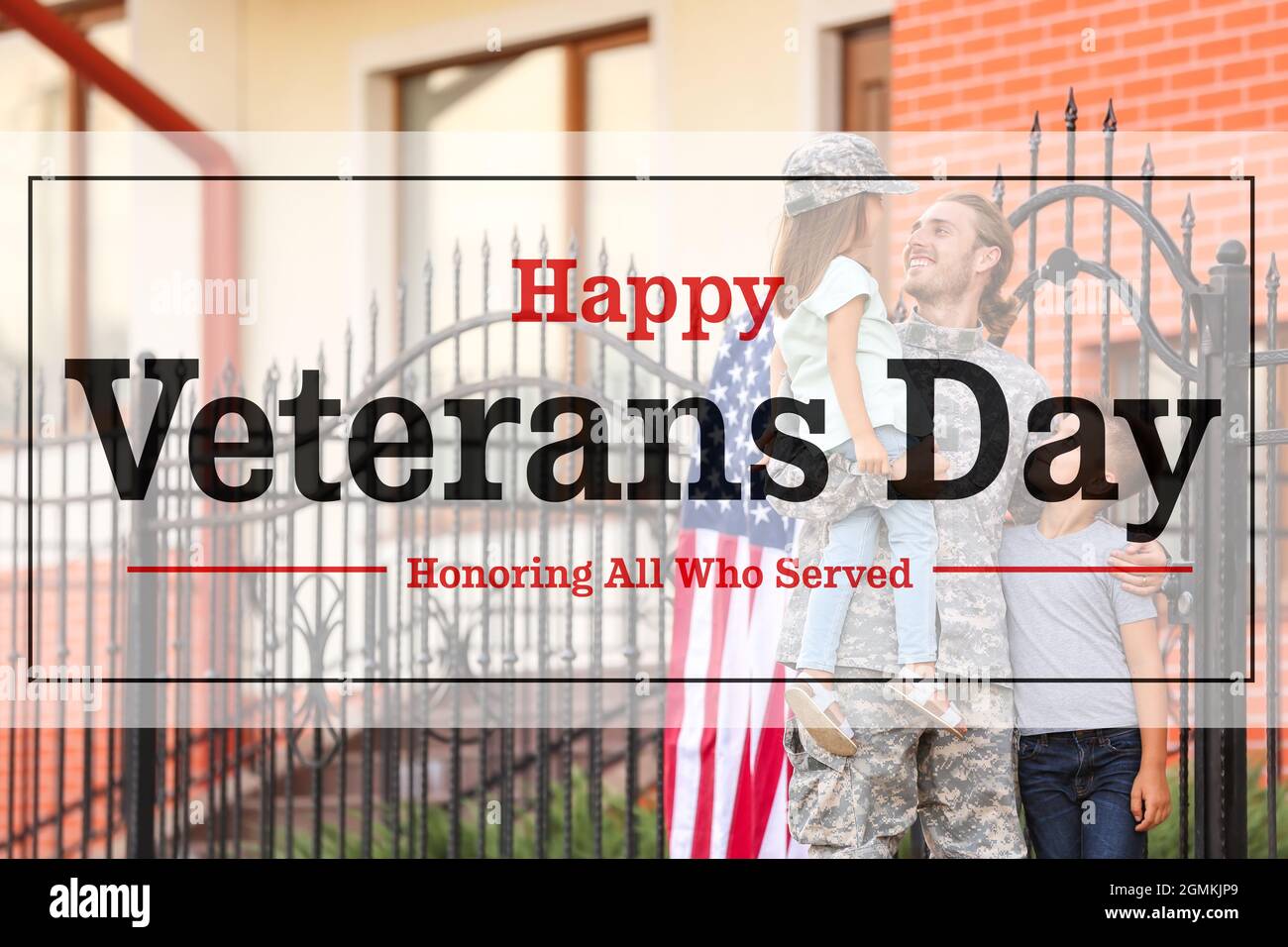 Children greeting military veteran hi-res stock photography and images ...