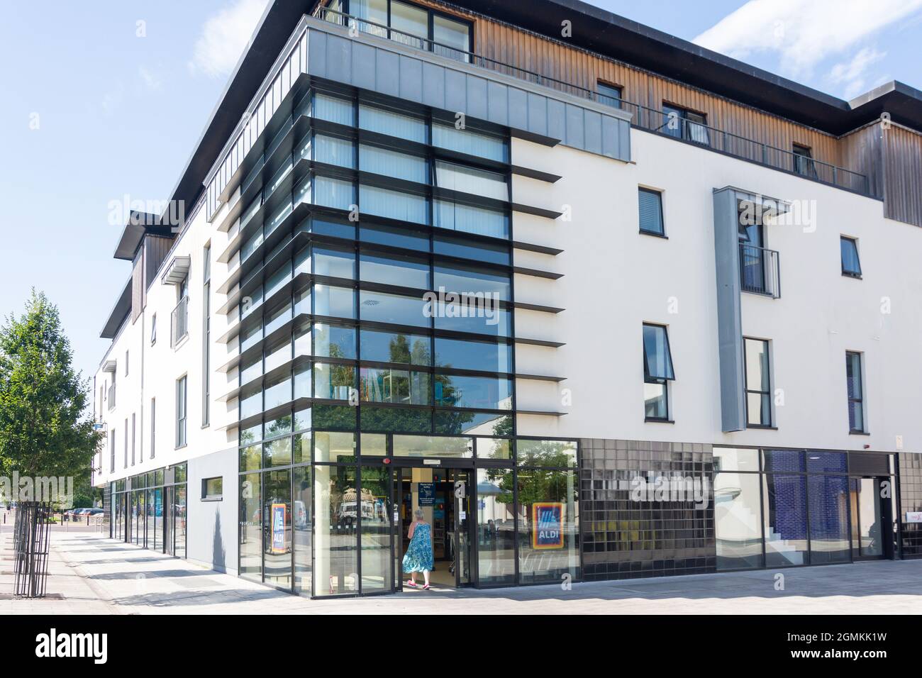 Aldi supermarket iveragh road town centre shops exterior entranc hi-res ...