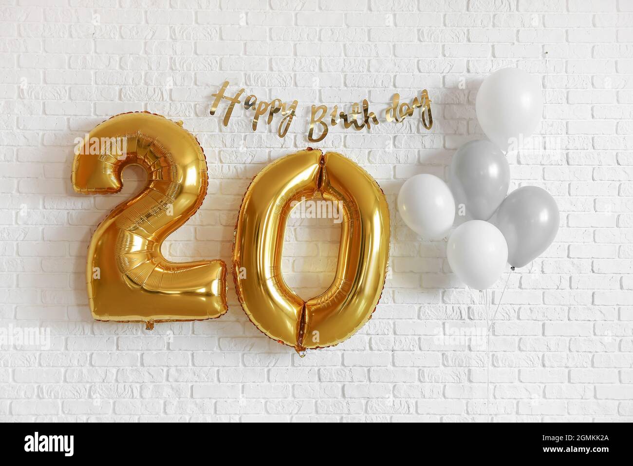 Happy birthday background balloons hanging hi-res stock photography and ...