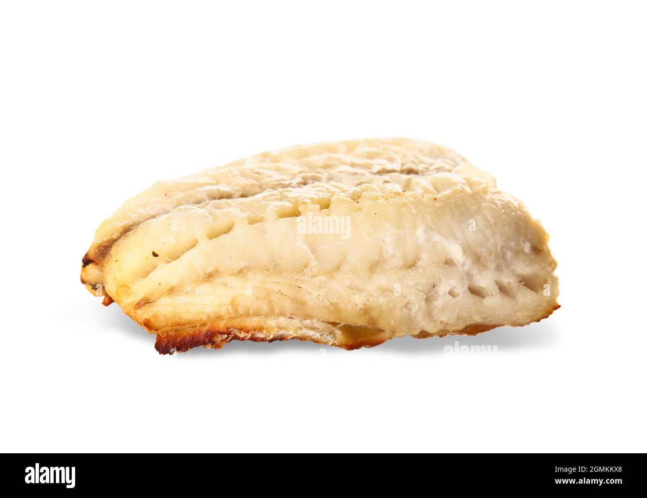 Healthy baked cod fillet on white background Stock Photo - Alamy