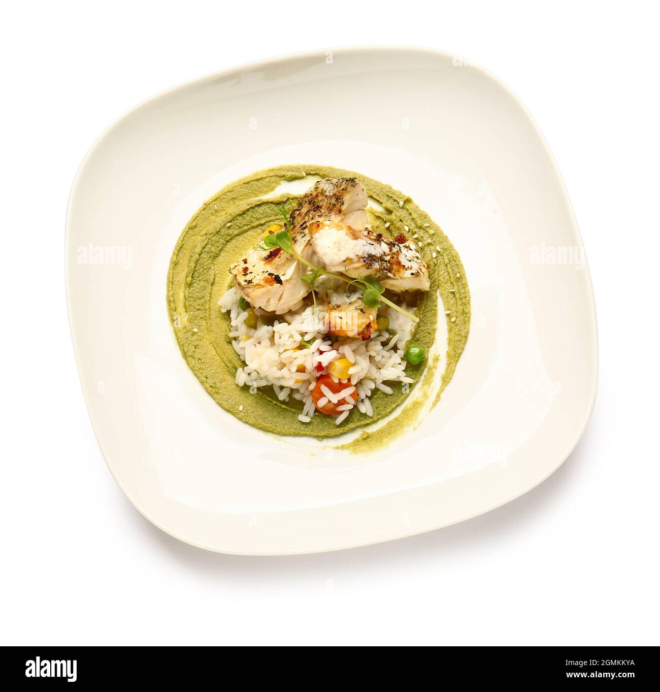 Rice seedlings top view Cut Out Stock Images & Pictures - Alamy